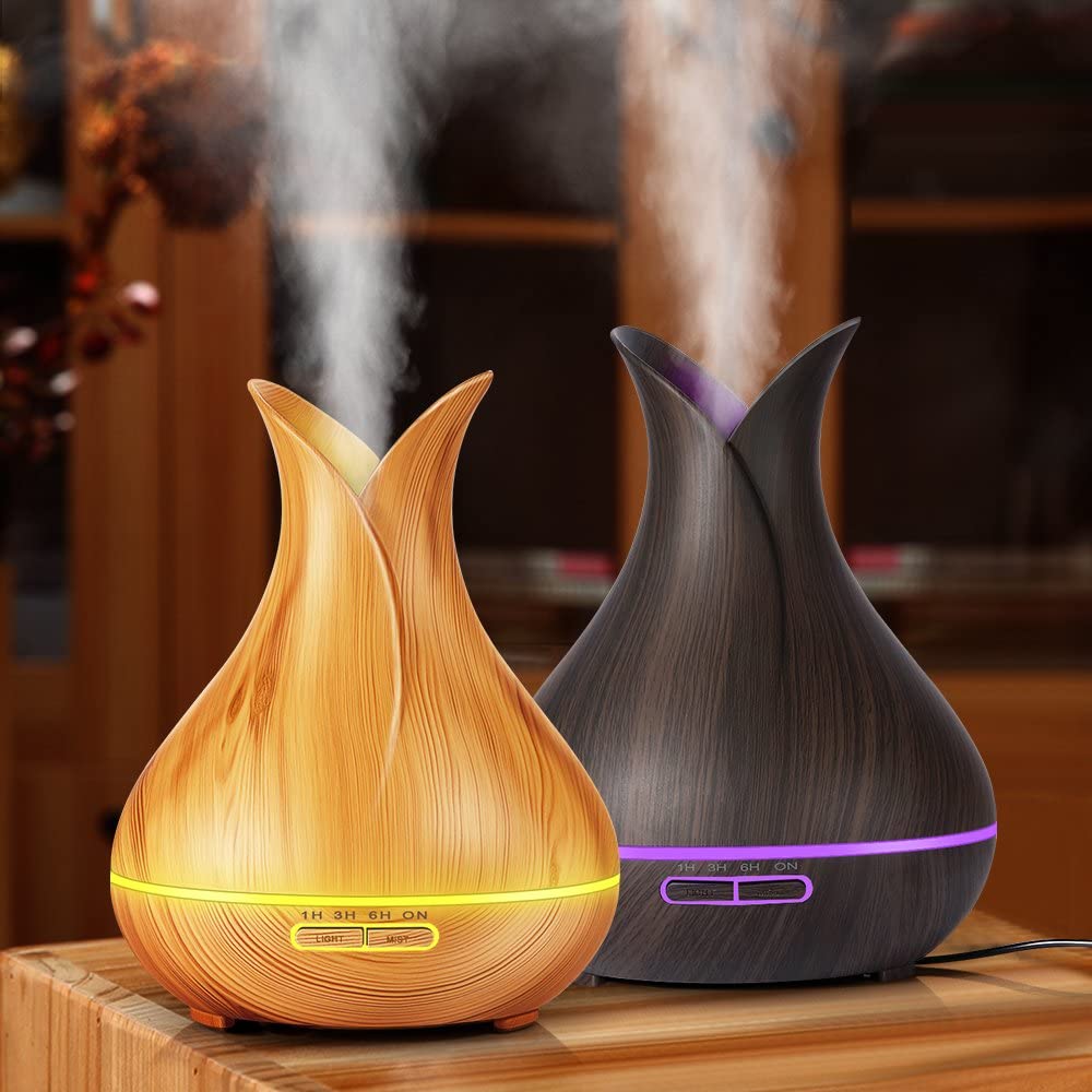 Buy 400ml Ultrasonic Aroma Air Humidifier Essential Oil Diffuser Wood ...