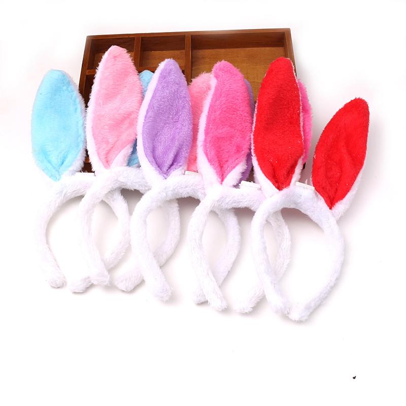 Adult Kids Cute Rabbit Ear Headband Prop Plush Hairband Bunny Ear ...