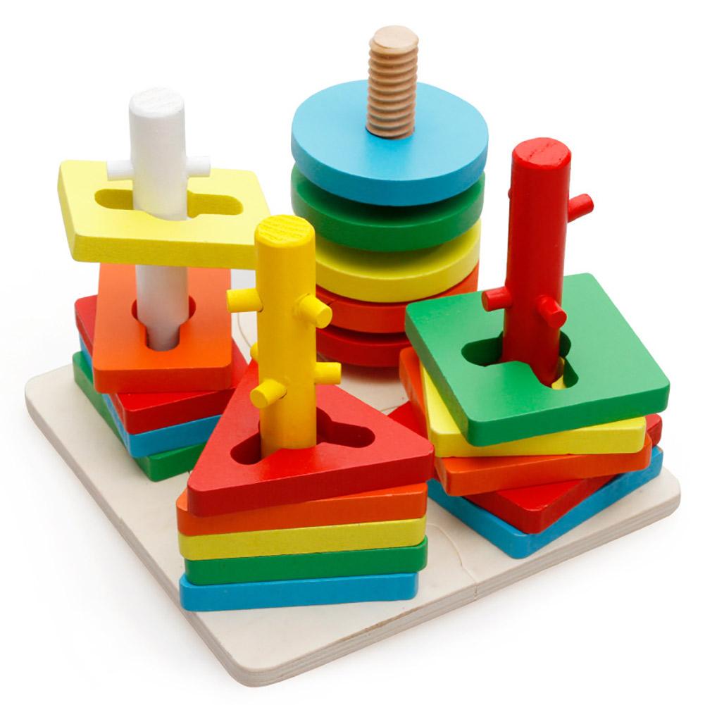 Wooden Kids Building Blocks Toy Children Intellectual Puzzle Jigsaw ...
