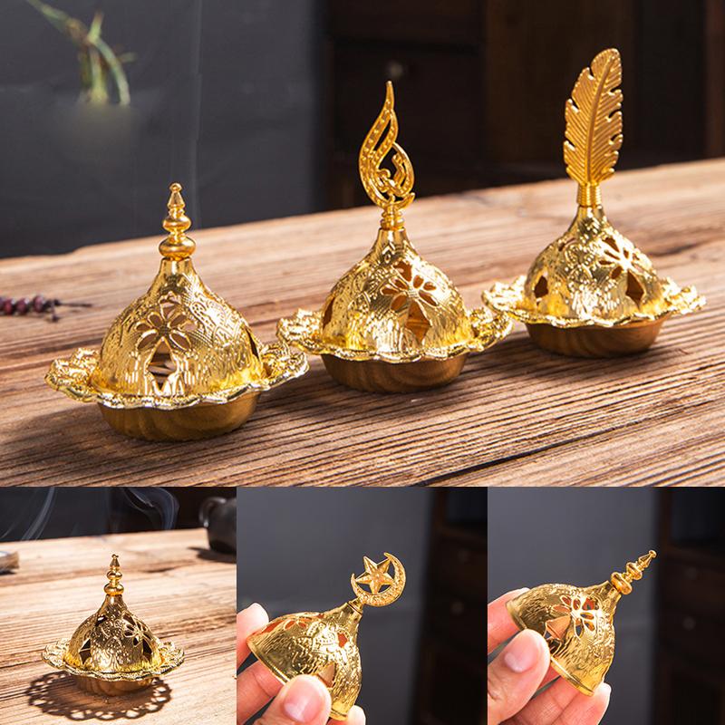 1PC Portable Mini Censer Gold Incense Tower Tower Shaped Incense Burner ...