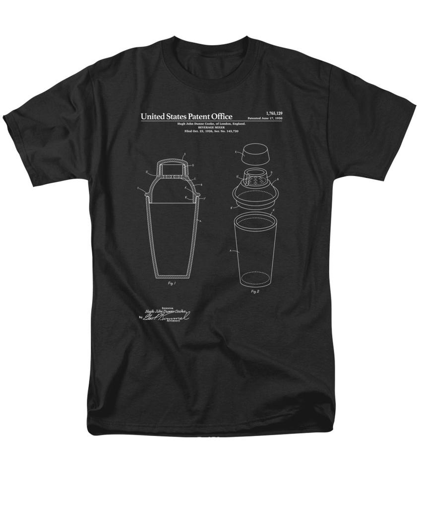 Buy Men Premium Cotton Cocktail Shaker Patent Print Tees Funny Harajuku ...