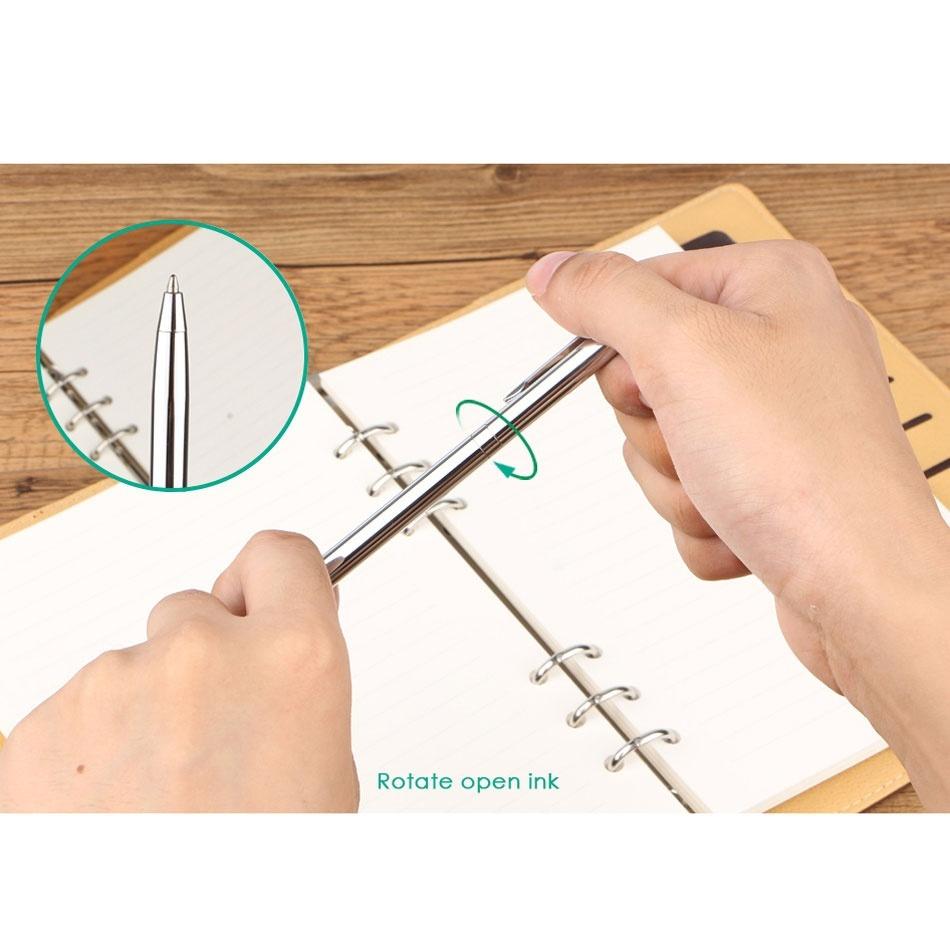 Cheap Silver Stainless Steel Rod Rotating Metal Ballpoint Pen ...