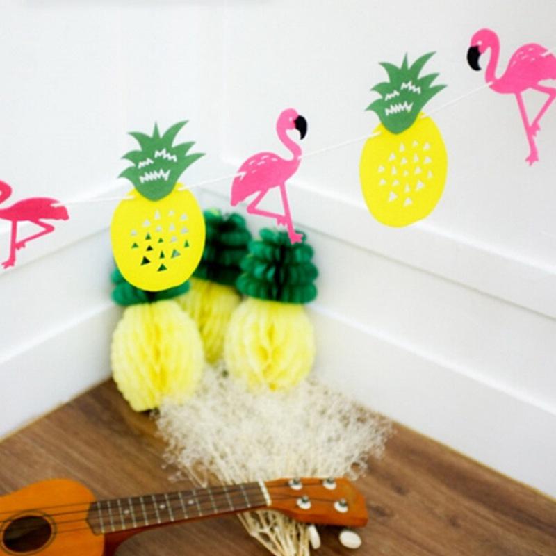 Flamingo and Pineapple Banner Bunting Summer Birthday Photo Prop ...