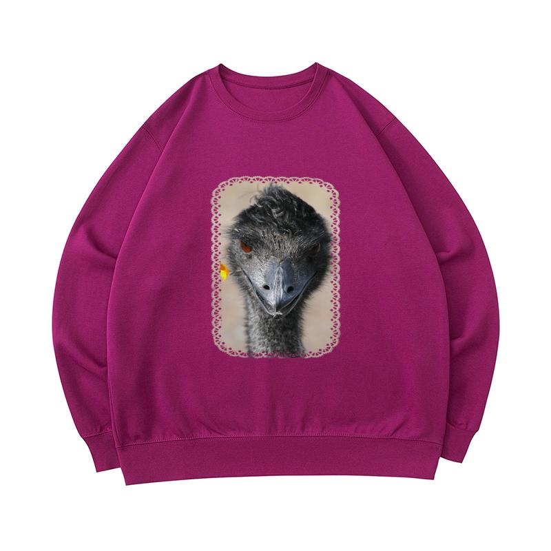 Buy Men's 300 GSM 100% Cotton Sweatshirt Happy Emu Print Street Fashion ...