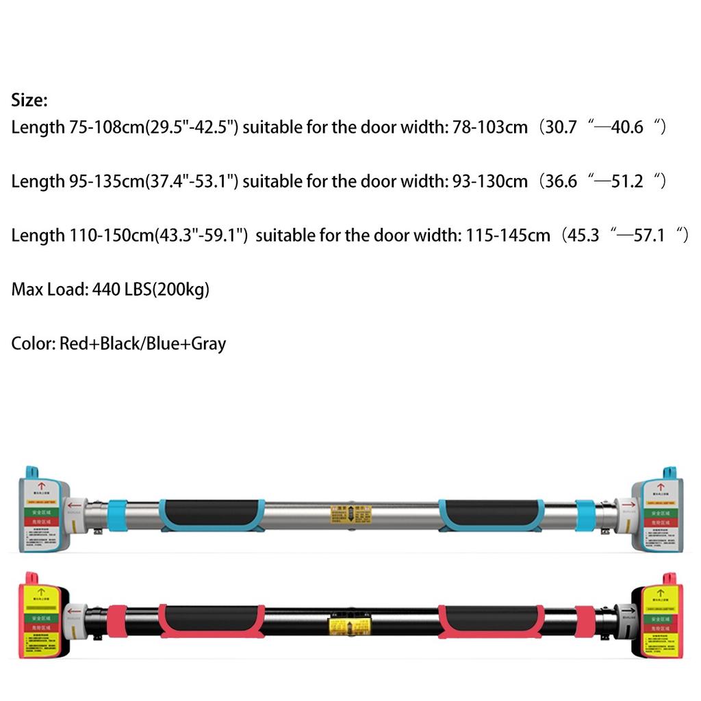 Buy Adjustable Home Gym Door Horizontal Steel Bars Workout Fitness ...