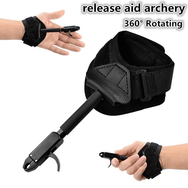 Buy 360° Rotating Trigger Bow Archery Release Aid Wristband Straps ...