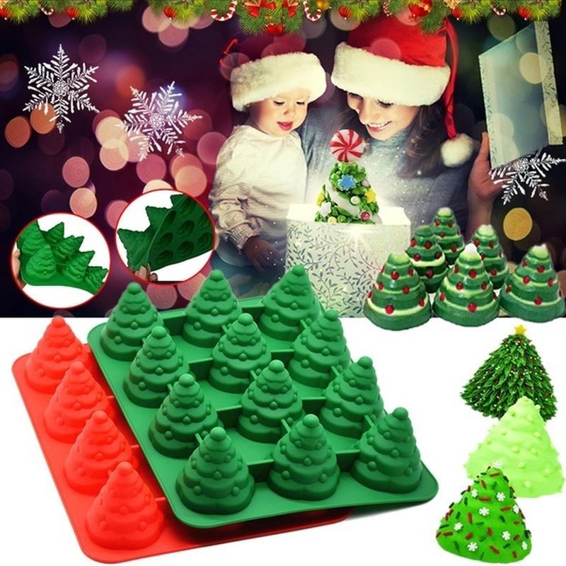 Buy Silicone 12-Link Three-Dimensional Christmas Tree Cake Mold at ...