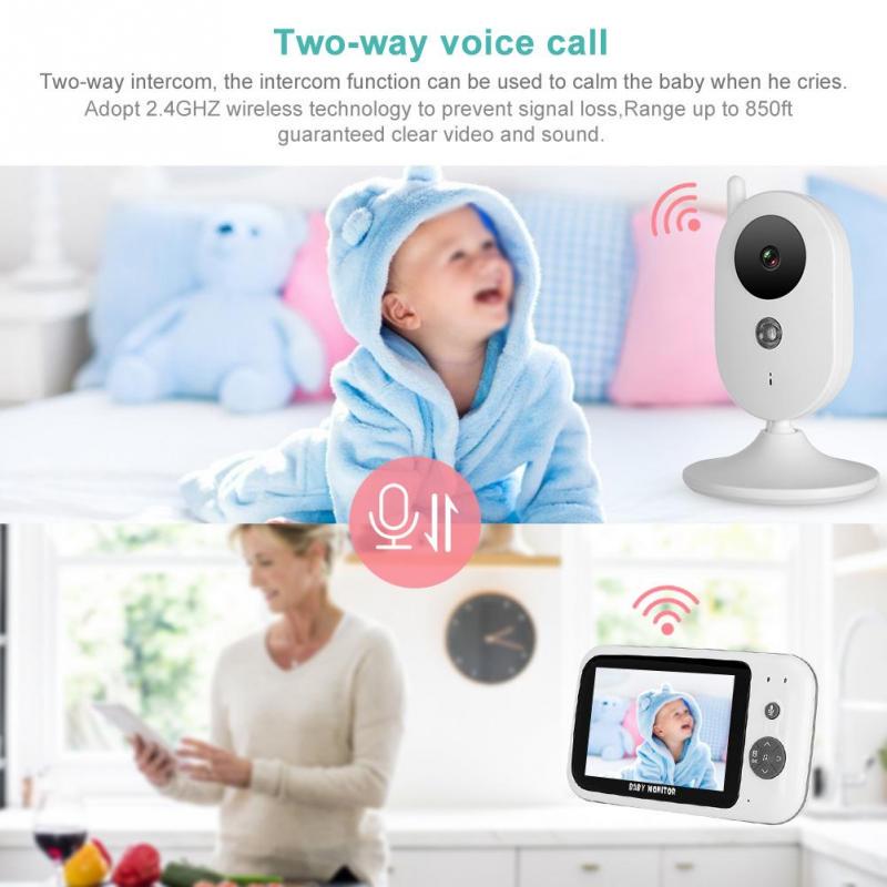 Buy 3.2in Wireless Baby Monitor Infrared Night Vision 2-Way Audio ...