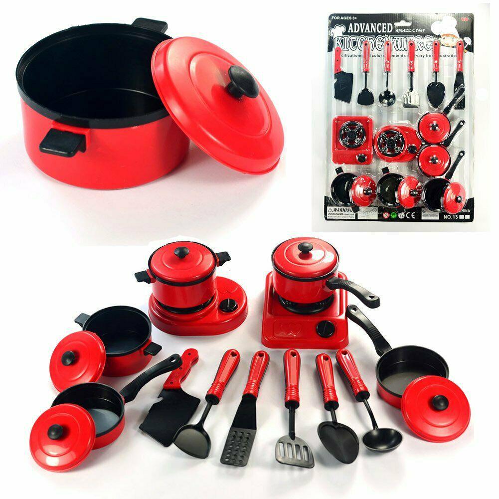Buy 13Pcs Kitchen Cooking Utensils Pots Pans and Utensil Set Kids Play ...