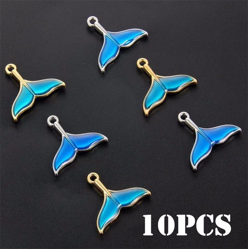 Buy Mermaid Fish Scale Charms DIY Jewelry Making Colorful Round ...