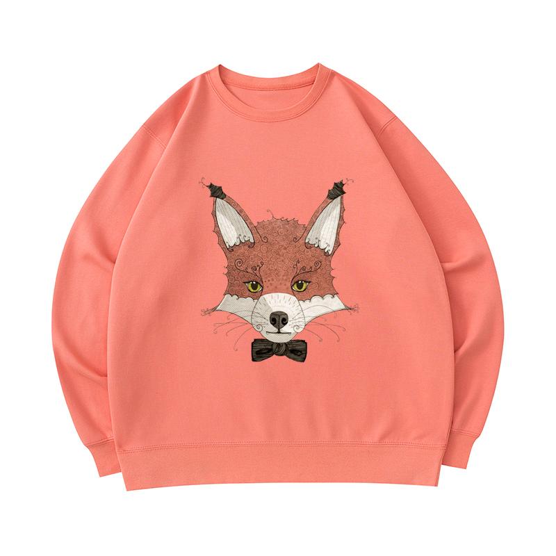 Buy Men's 300 GSM 100% Cotton Sweatshirt Dapper Fox Print Street ...