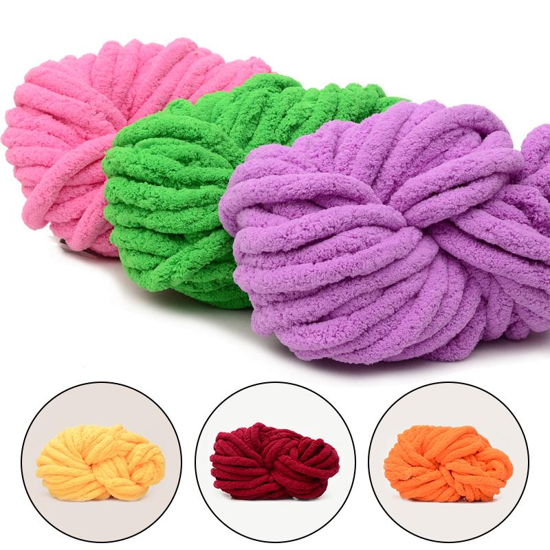 Buy 1PC Crochet Thick Thread Hand Knitting Chenille Yarn Coarse Wool ...