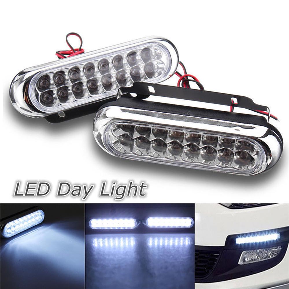 Satın alın 2x Super Bright 16 LED Car Daytime Running Light DRL Fog Day ...
