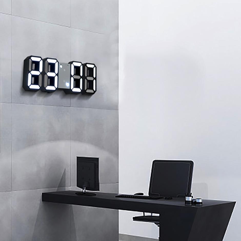 24/12 Hour Display Watch Alarm LED Digital Clock Wall Hanging 3D Table ...