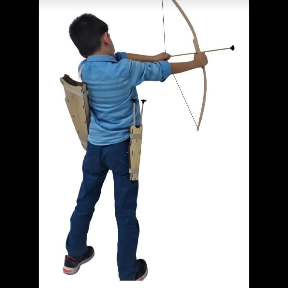 Buy Natural Wood Arrow Bow Set, Bow + 10 Pieces Arrow + Bow Scabbard ...