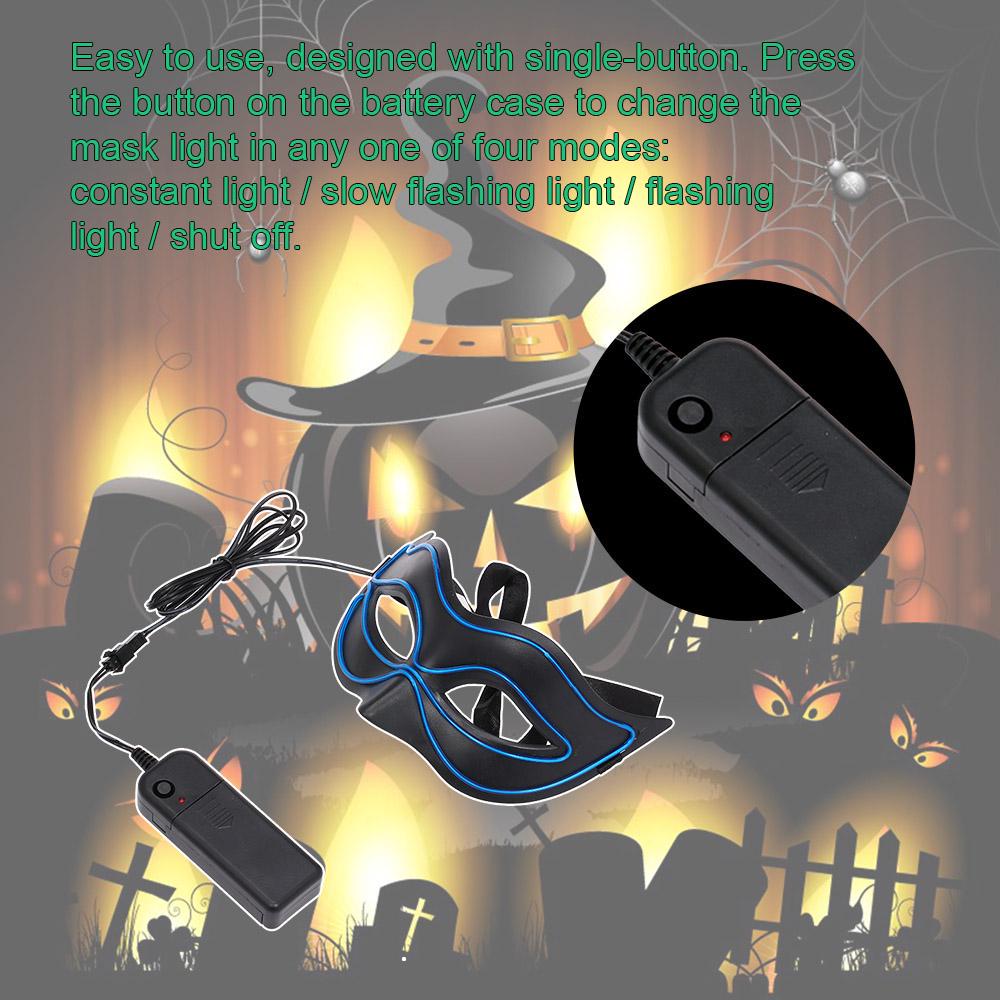LED Luminous Flashing Face Mask Party Masks Light Up Dance Cosplay ...