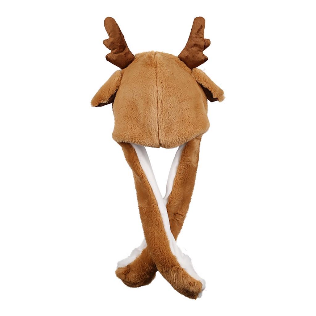 Buy Christmas Reindeers Hat Ear Moving Jumping Hats Funny Plush ...