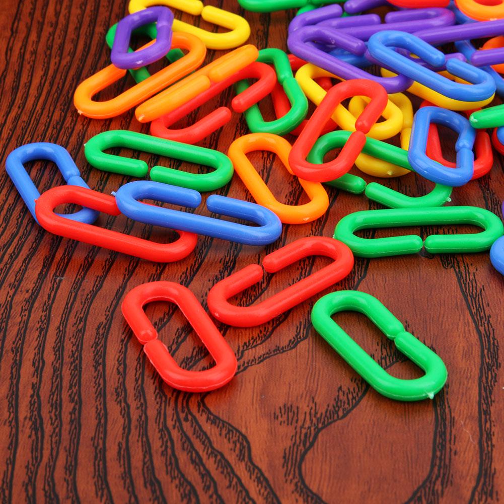 100pcs Plastic C-clips Hooks Chain C-links Sugar Glider Rat Parrot Bird ...