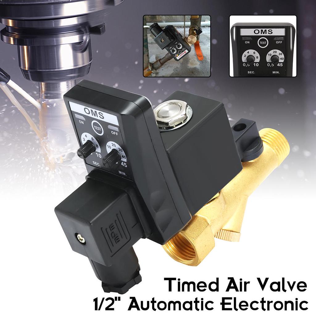 C220V 1/2" Electronic Timed Air Compressor Gas Tank Automatic 2-way ...