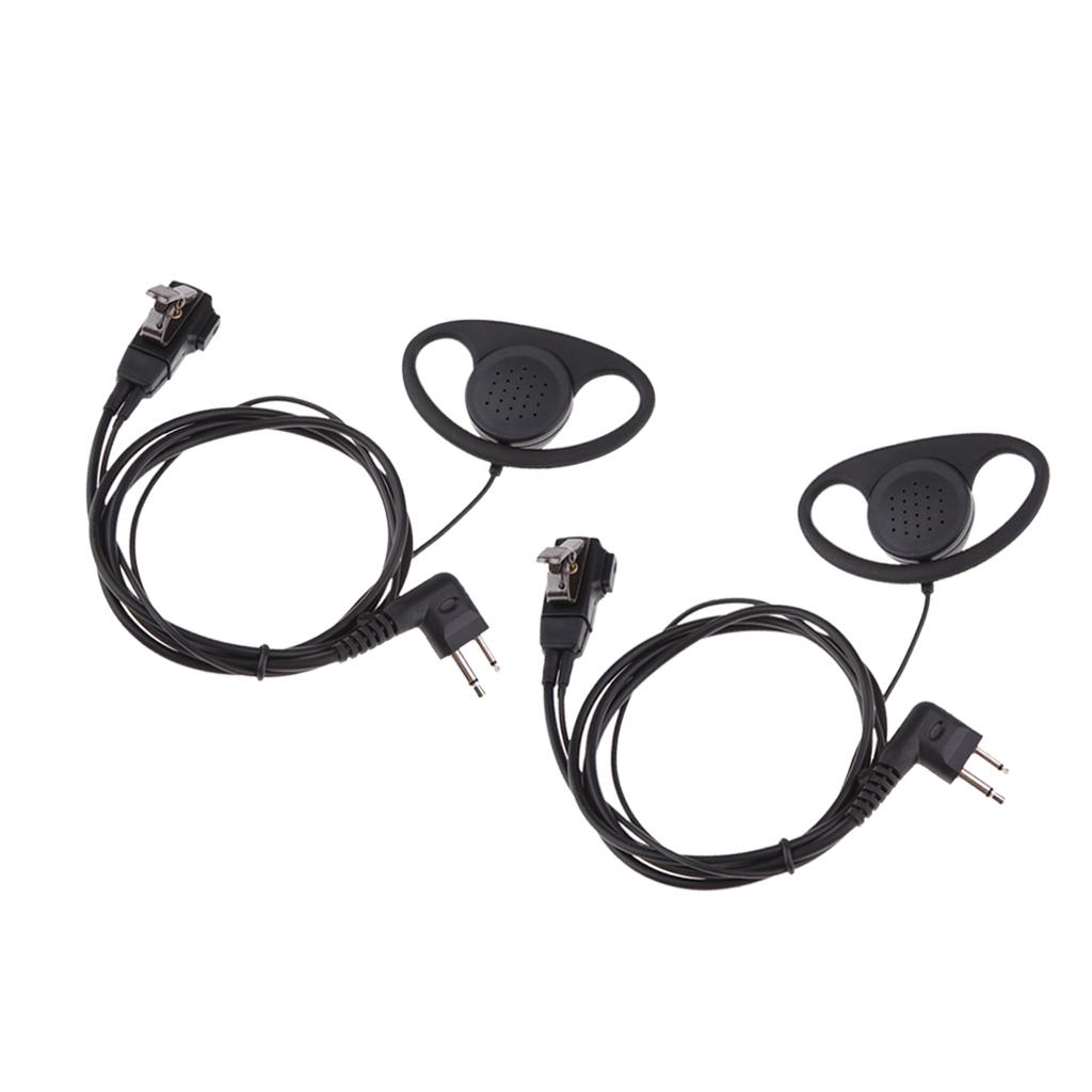 2Pcs 2Pin D Shape Earphone Headset Ear hook for Motorola Walkie Talkie ...