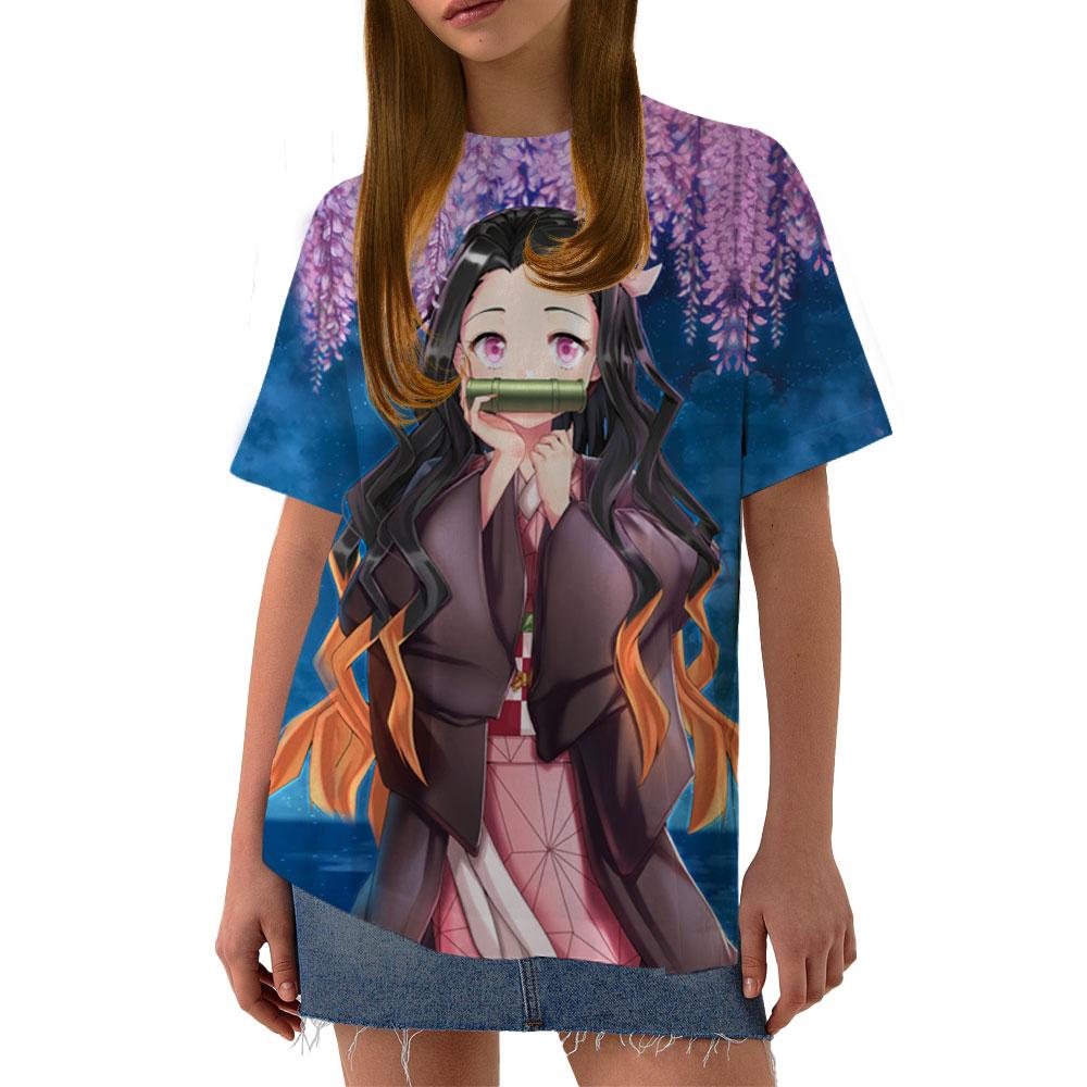 Cheap 2022 New Women's Harajuku Anime Demon Slayer T-Shirt Summer Short ...