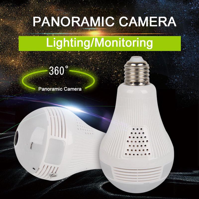 Buy Bulb Lamp Wireless IP Camera Wifi 960P Panoramic FishEye Home ...