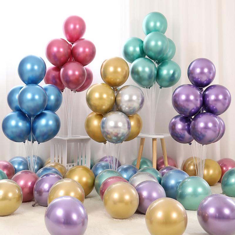 Buy 10pcs Metal Color Festivials Birthday Latex Balloons 12inches Party ...