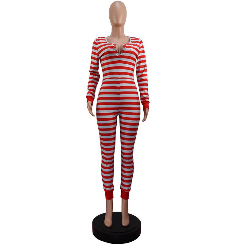 Buy Sexy Pajamas for Women Deep Jumpsuit Suit Button-down Front Back ...