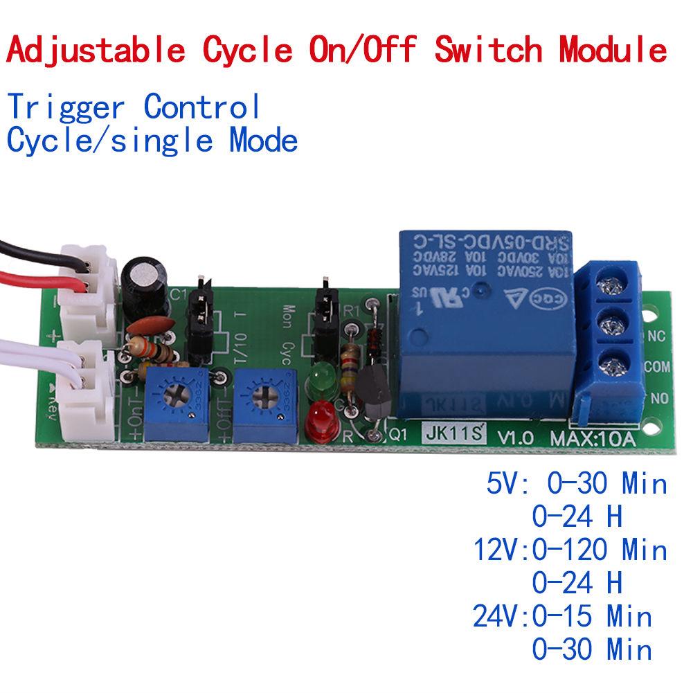 Relays DC12V Adjustable Infinite Cycle Delay Timer Relay ON-OFF Switch 15 60 120 Minute Business ...