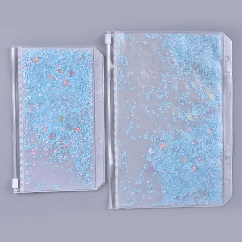 Buy Blue PVC Transparent File Small Things Keeper 6 Holes Loose Leaf ...