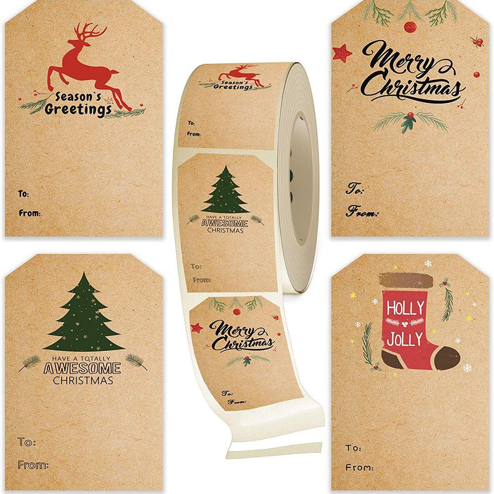 Craft Gift Boxes Biscuit Package Gift Paper Sticker Merry Christmas ...