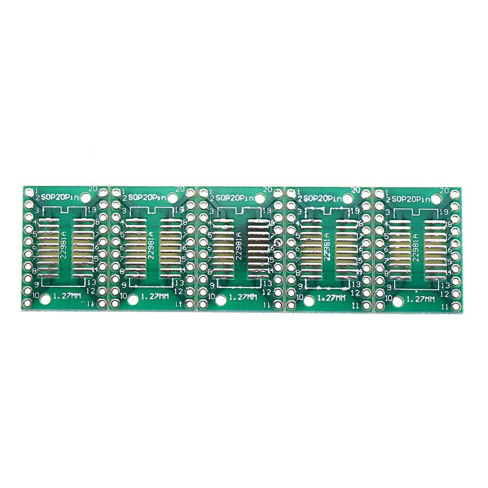 Buy 25pcs PCB Board Kit SOP20 SMD To DIP Adapter Plate 1.27mm DIP Pin ...