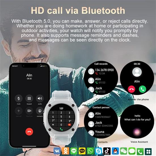 Cheap 5ATM Waterproof Smart Watch AMOLED Screen Always On Display Clock ...