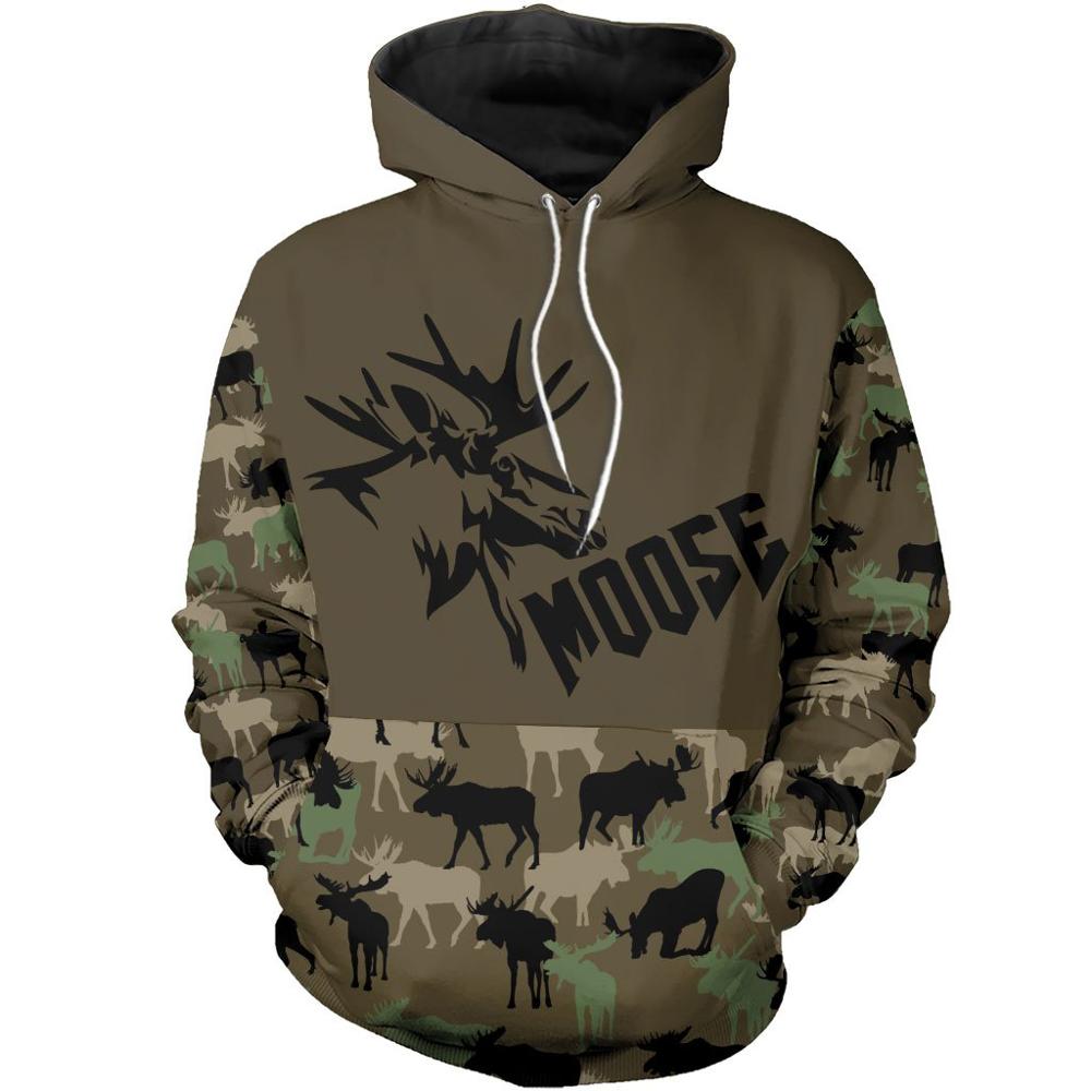 Buy Deer /Boar /Elk /Moose Hunting Camo 3d Printed Hoodie Harajuku ...