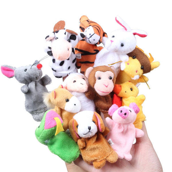 Buy 12Pcs Chinese Zodiac Animal Finger Puppets Soft Plush Learn Play ...