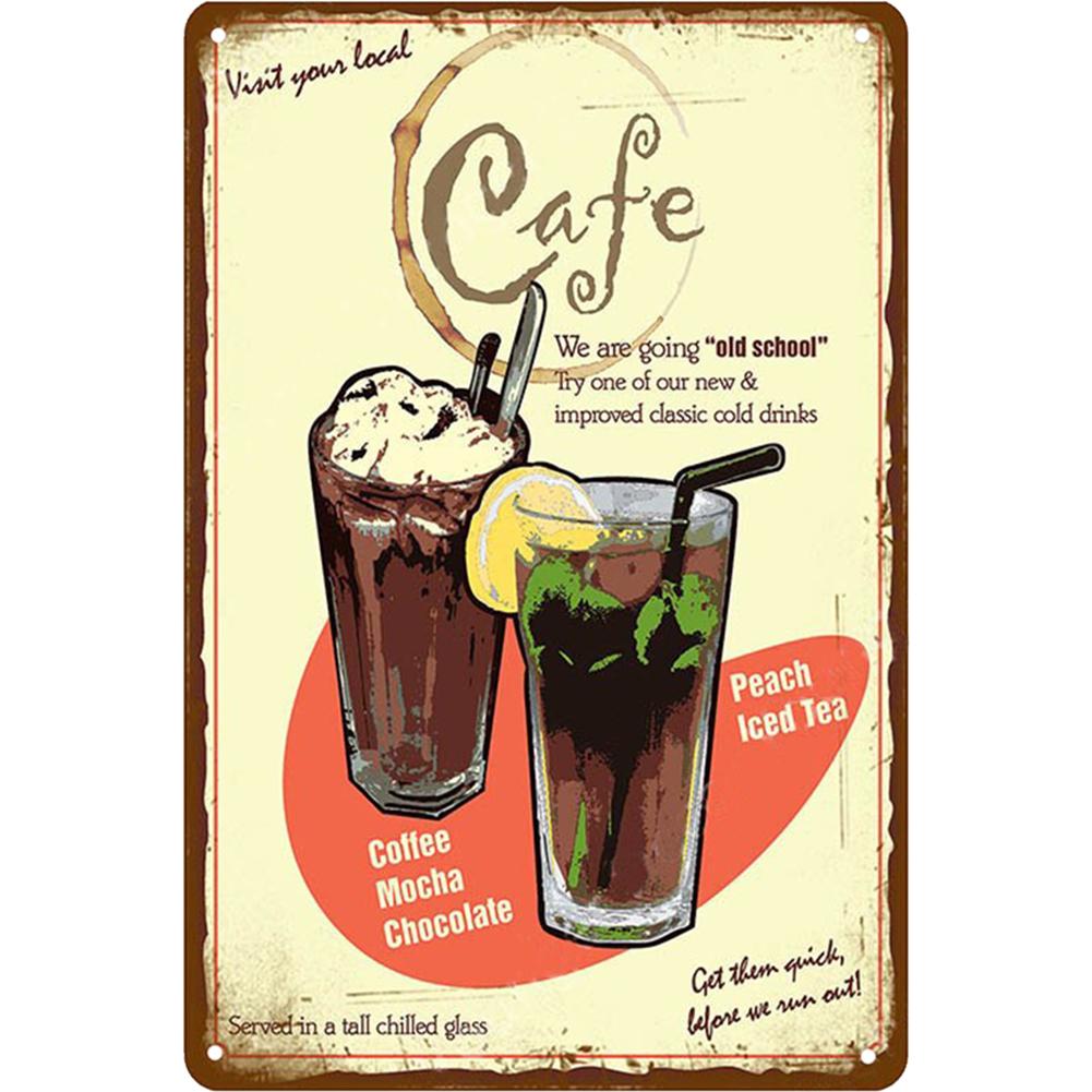 Vintage Cafe Drinks Retro Metal Plate Tin Sign Plaque for Bar Pub Club ...