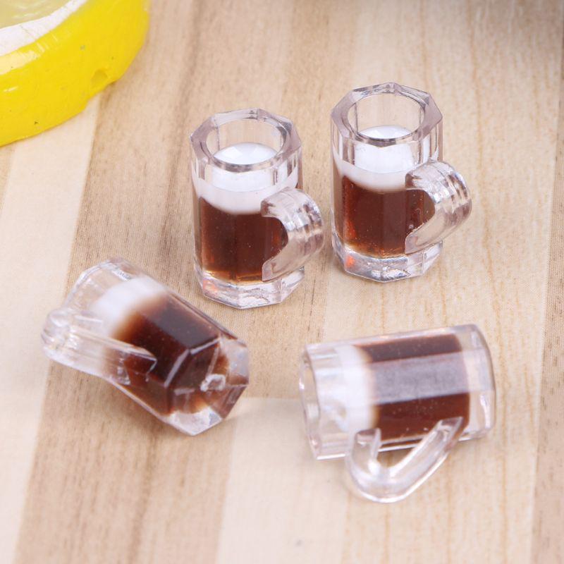 Buy 4pcs 0.05 Scale Toy Kitchen Beer Drinking Cups Dollhouse Miniature ...