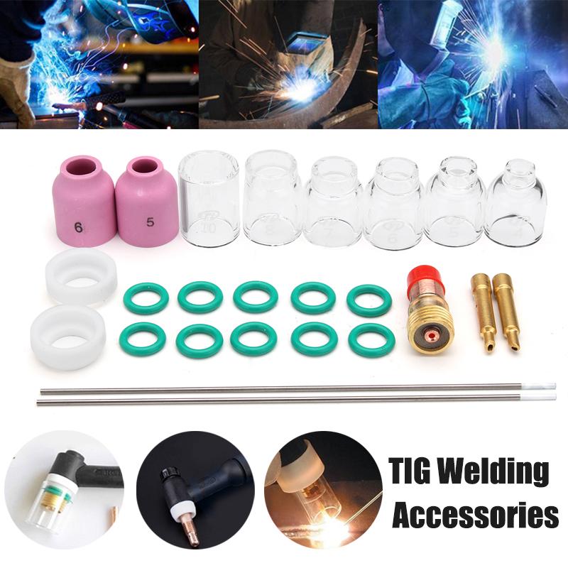 Buy 25Pcs TIG Welding Torch Stubby Saver Gas Lens Pyrex Cup Kit For WP ...