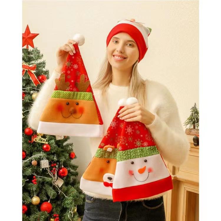 Buy Merry Christmas Hat New Year Navidad Cap Snowman ElK Santa Claus ...