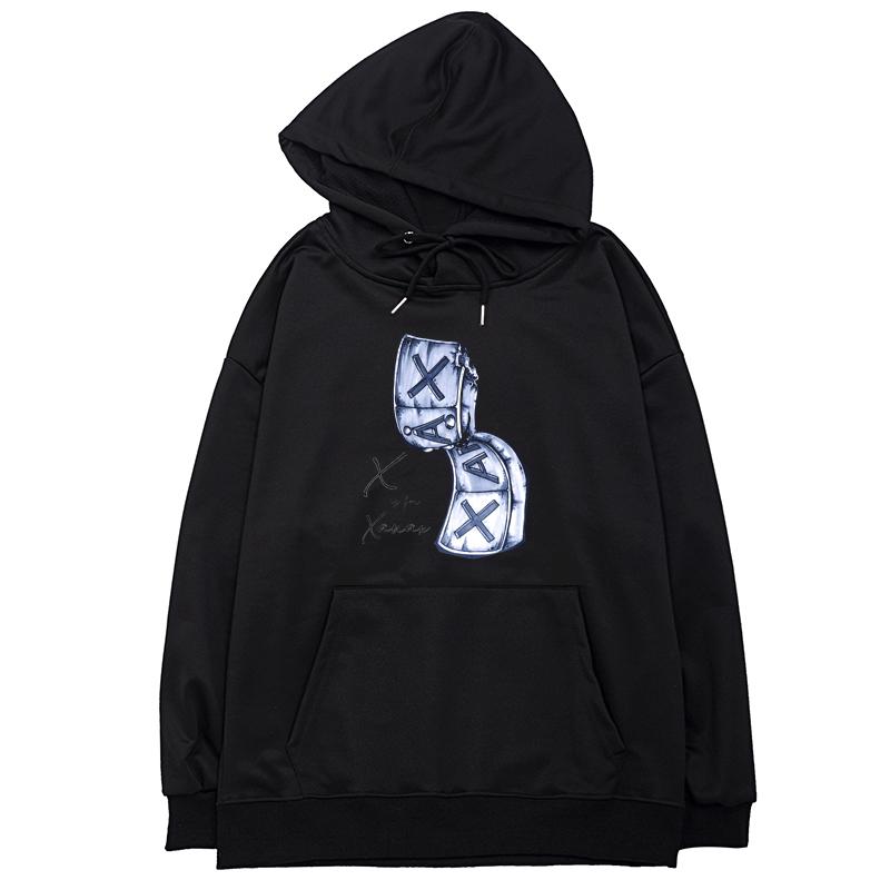 Buy X Is For Xanax Printed Black Autumn And Winter Hoodie Long-Sleeved ...