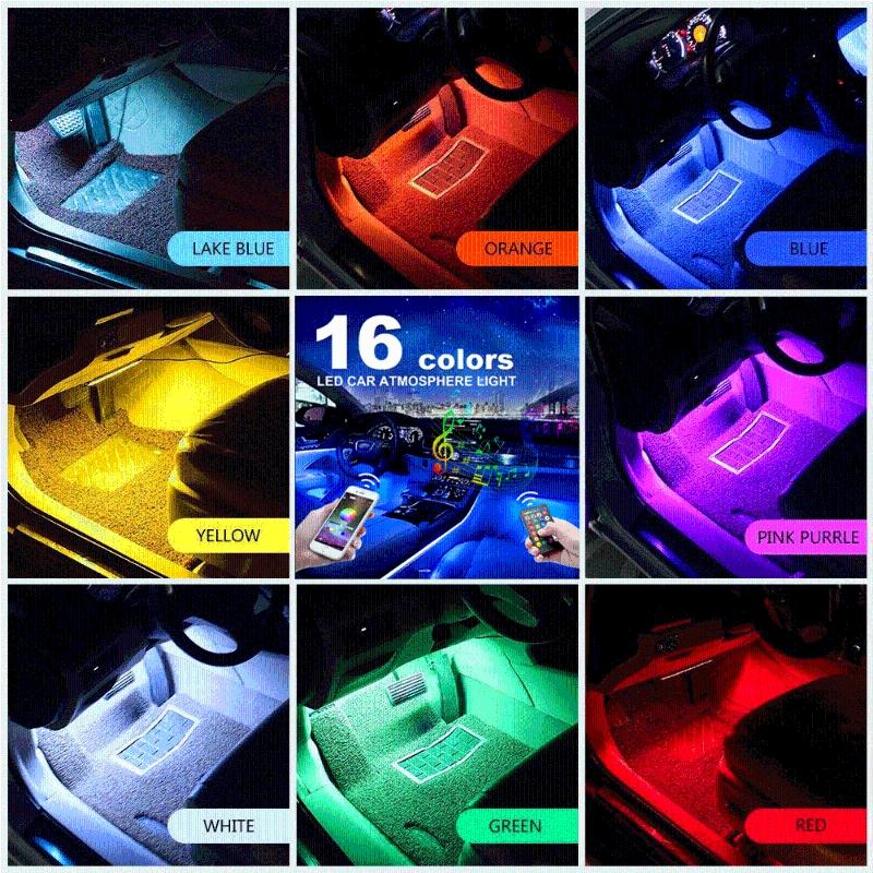 Buy 48LED Car Decoration Light Interior Atmosphere Light RGB LED Strip ...