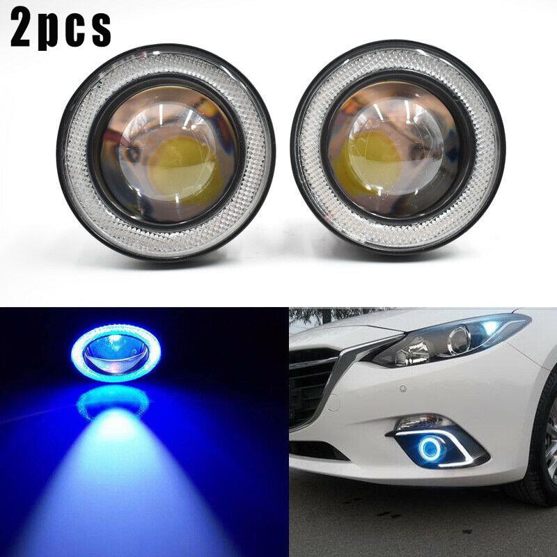 1 Pair 3.5 Inch Car Projector LED Fog Light COB Halo Angel Eye Ring ...
