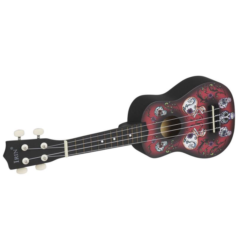 Cheap 21inch Ukulele Cool Skull Pattern Basswood Ukelele 4 Strings ...