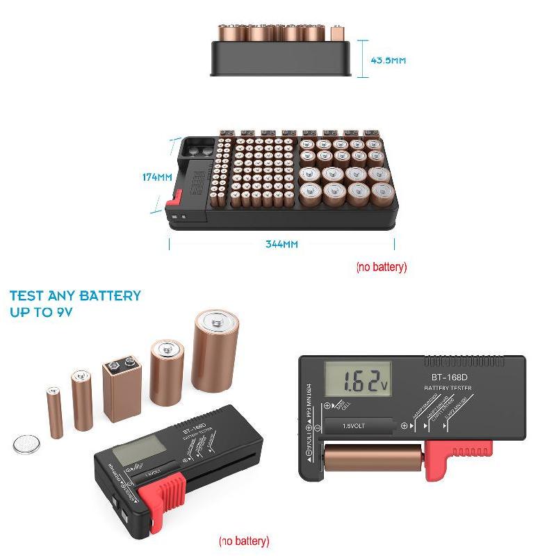Buy Tester Box Batteries Can with Removable Battery Case Storage ...