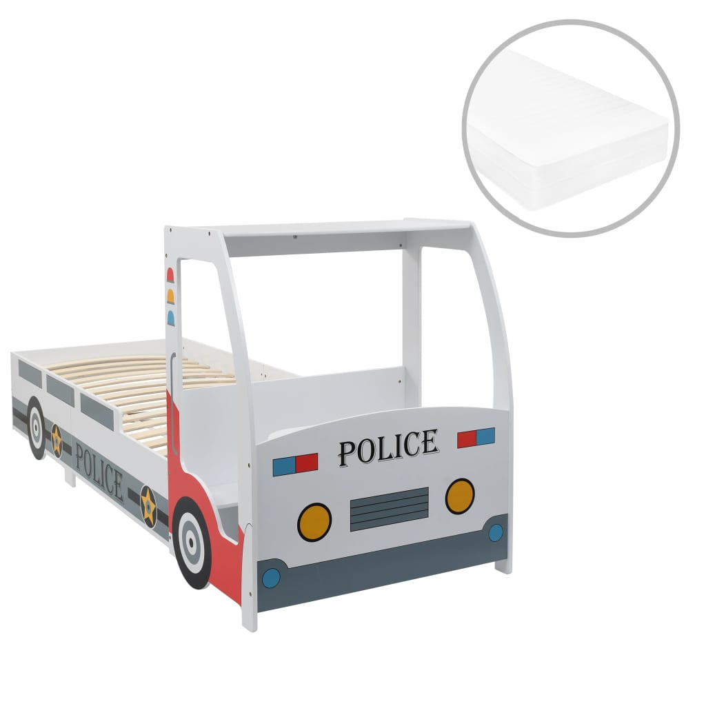 Buy Police Car Cot with Mattress 90x200 cm 7 Zone H2 H3 at affordable ...
