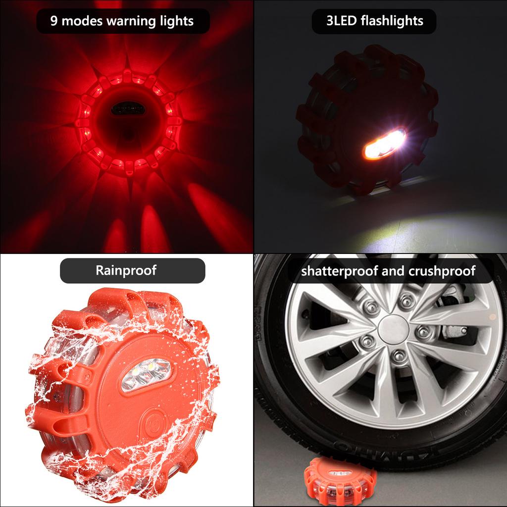 Buy 3Pcs LED Road Roadside Light Emergency Safety Flashing Beacon ...