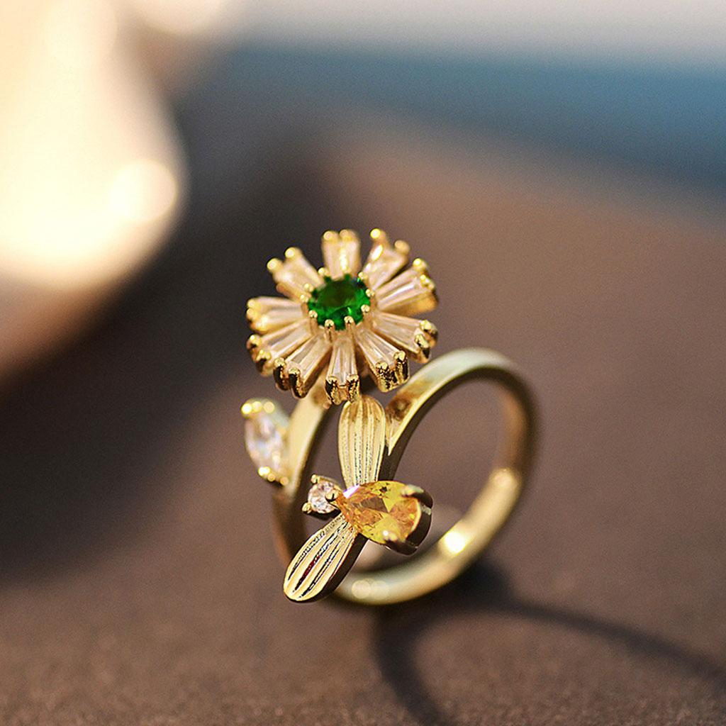 Buy Fidget Anxiety Ring Fidget Spinner Stress Worry Rings Flower Bee ...
