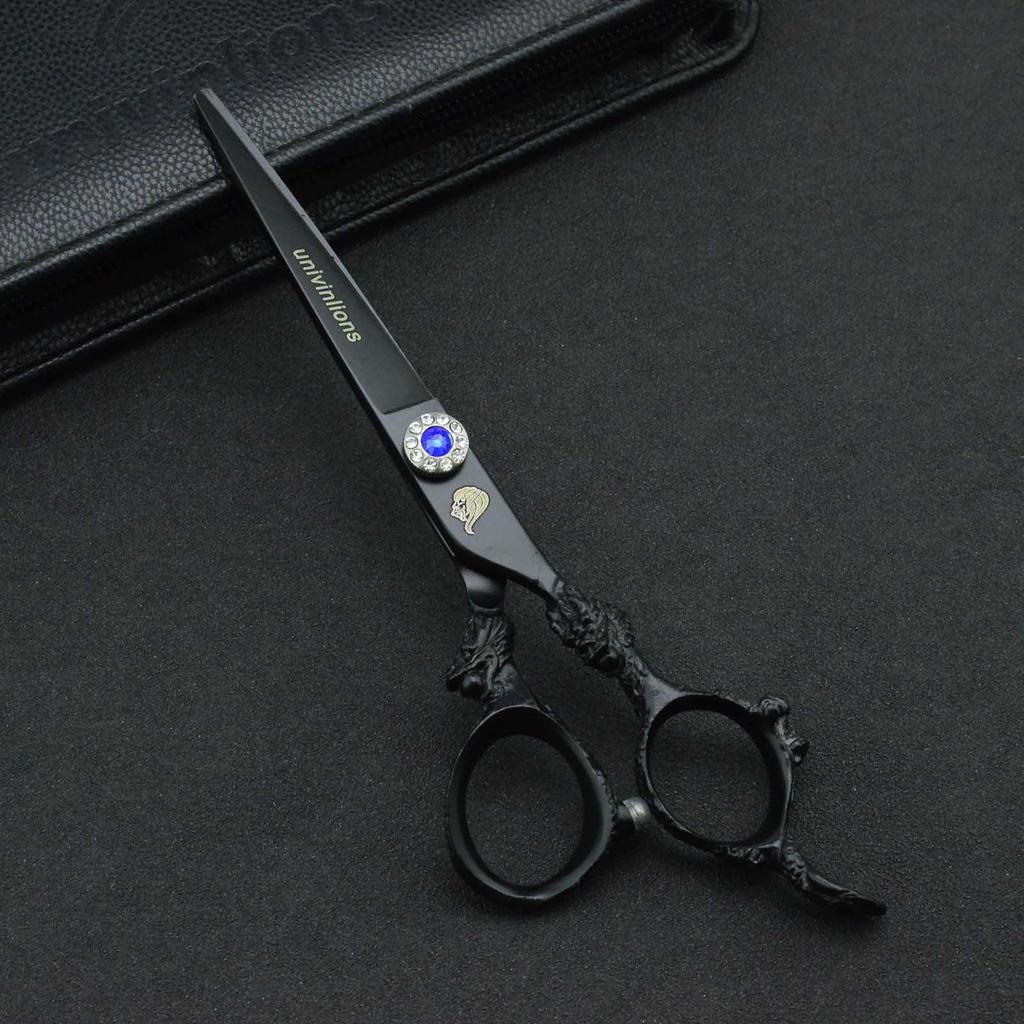 Buy Univinlions 6" Black Hair Scissors Kit Professional Hairdressing ...