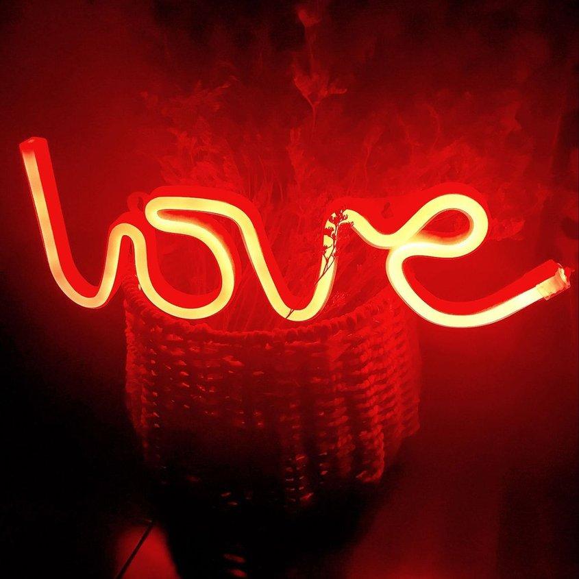 Buy KC Romantic Love LED Night Light Wall Hanging Neon Light For ...