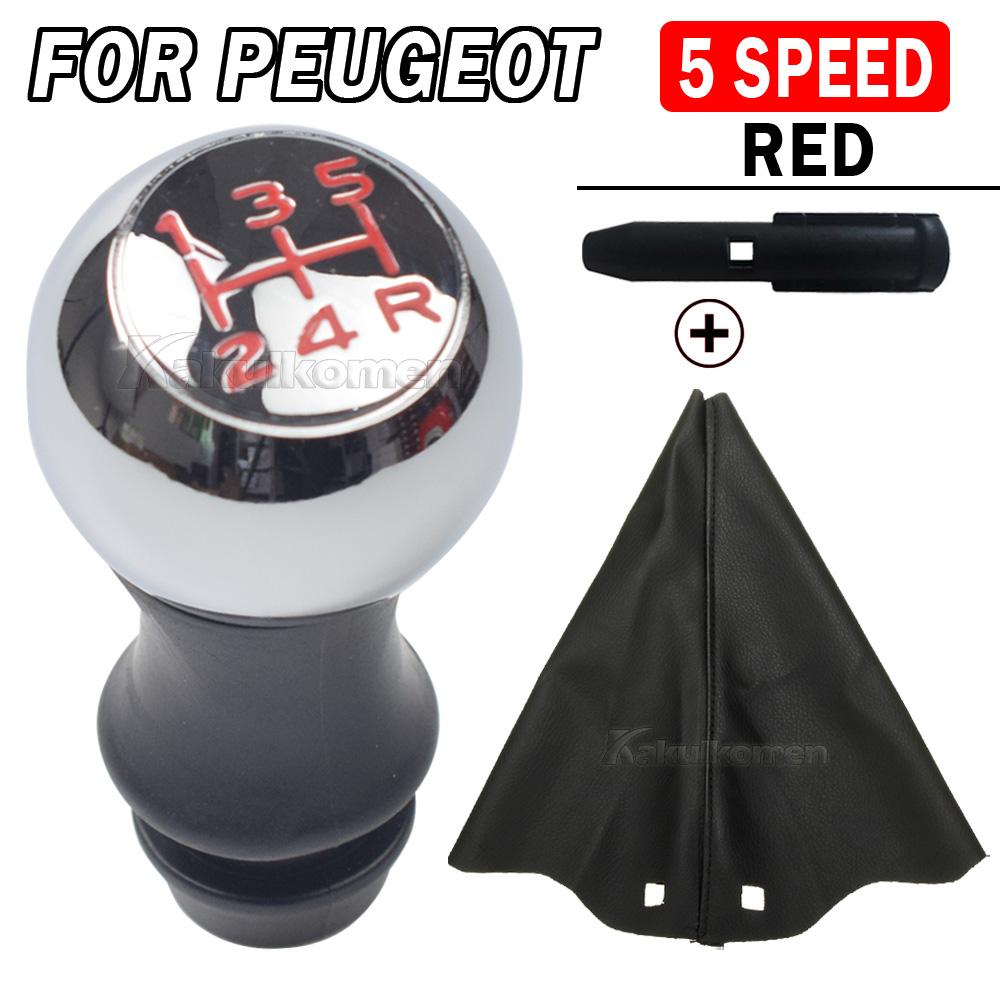 Cheap 5 Speed Car Gear Shift Knob Boot Cover For Peugeot 106 107 206 ...